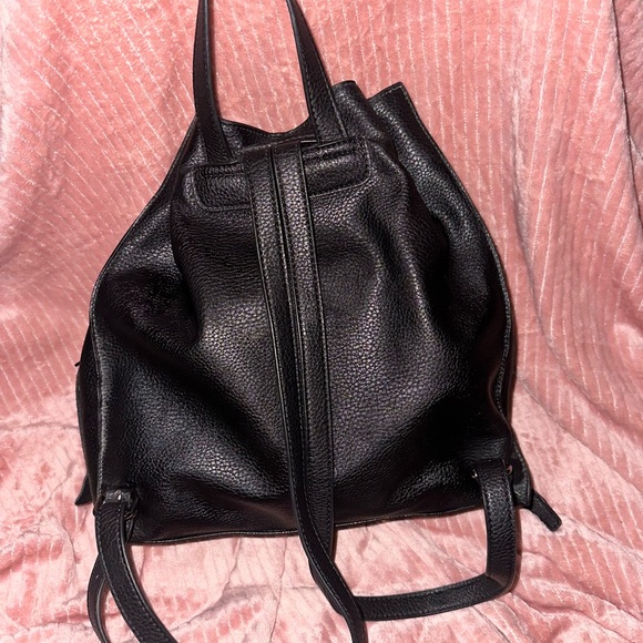 Moda Luxe | Bags | Moda Luxe Black Suede And Leather Drawstring Bag ...